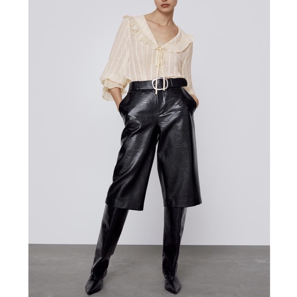 Zara | Tops | Zara Organza Ruffled Blouse | Poshmark